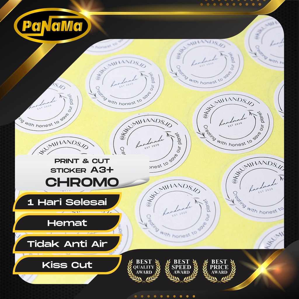 Jual Print & Cut Sticker Chromo A3+, Cetak Kiss Cut Stiker Label Kromo ...