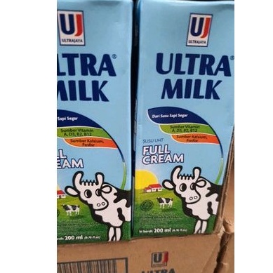 Jual Susu Ultra Milk Full Cream 200ml 1duss 24pcs | Shopee Indonesia