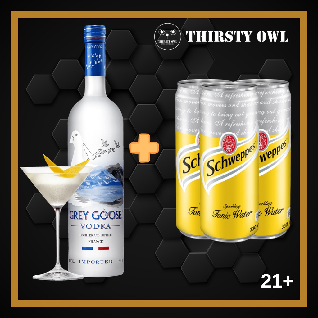 Jual Grey Goose Vodka 750 ml + 3 Can Schweppes Tonic Sparkling | Shopee ...
