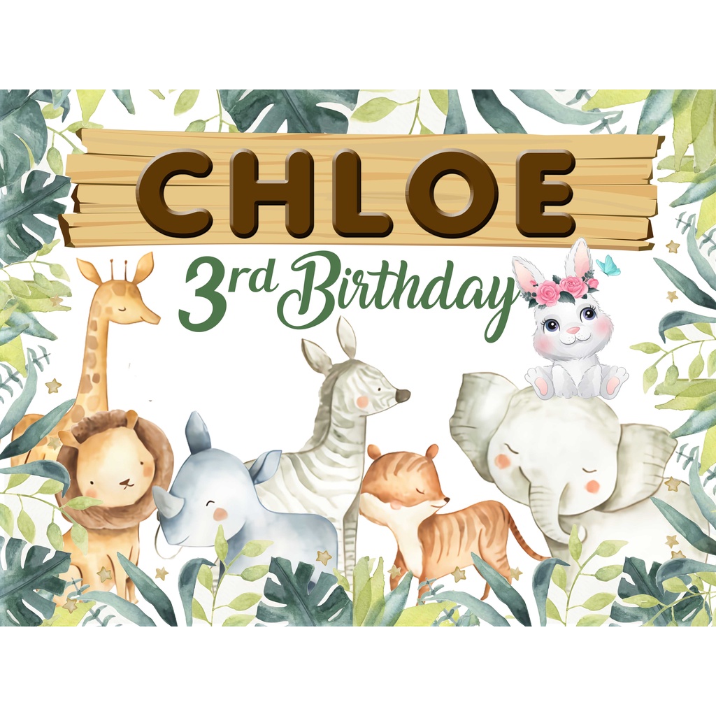 Jual Zoo/Kebun Binatang/Backdrop ulang tahun,Banner, Spanduk custom ...