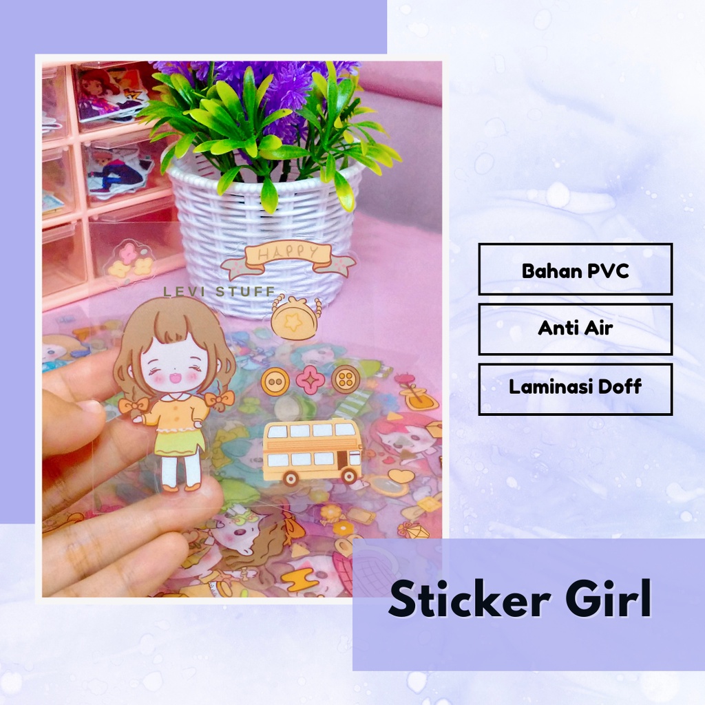 Jual Sticker Motif Girl Aesthetic / Sticker Kartun Wanita / Sticker ...