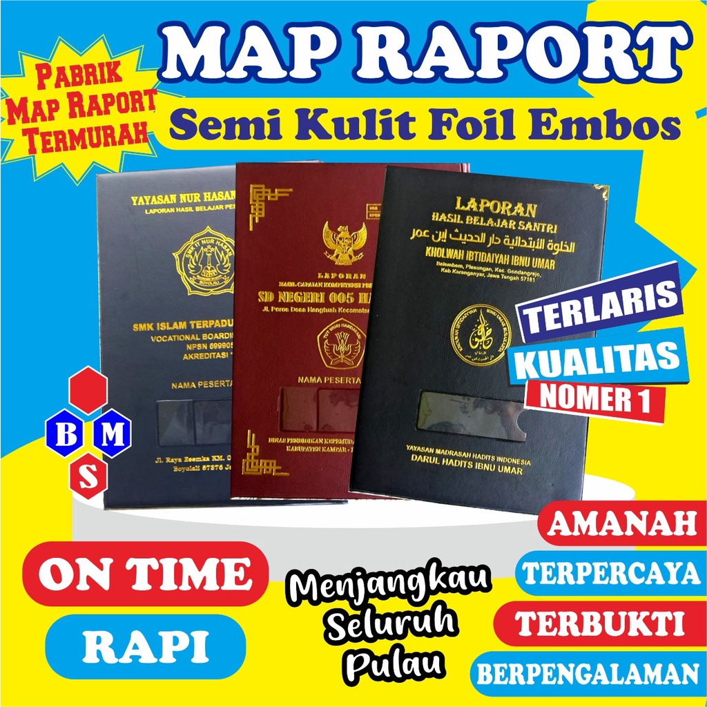 Jual Map Raport Semi Kulit Foil Embos / Map Ijazah Semi Kulit Foil ...