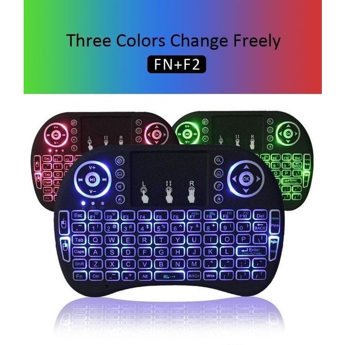 Jual Mini Keyboard Wireless i8 Backlit lampu 2.4G For PC Android TV ...