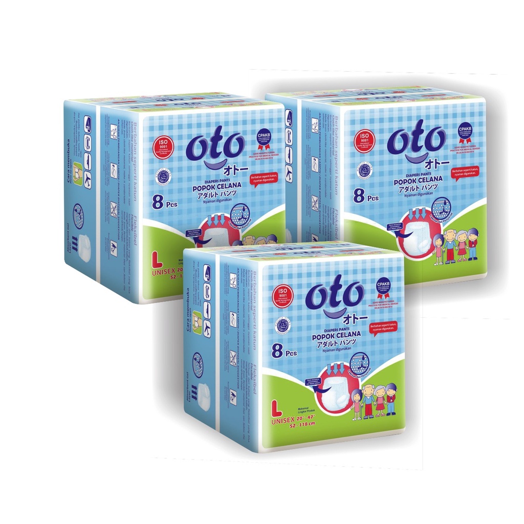 Jual OTO Diapers Adult Pants / Popok Dewasa model Celana Ukuran L, isi 8 pcs [Triplepack ...