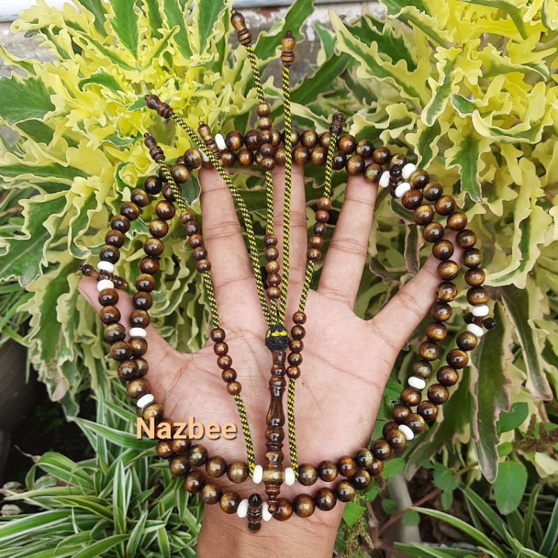 Jual Tasbih Yuser Tijani Tali Arus Serat Emas - 9 mm | Shopee Indonesia