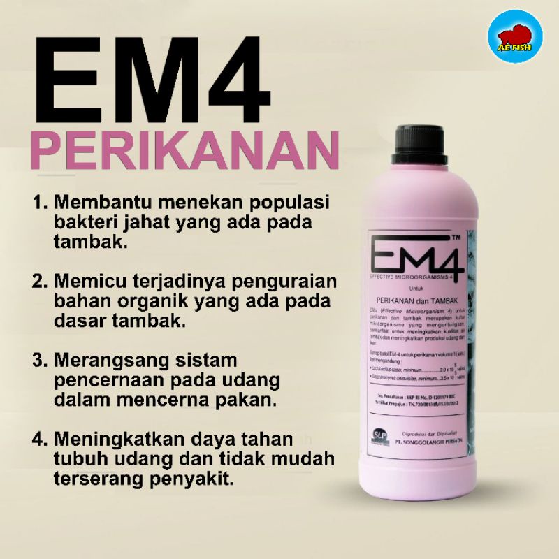 Jual EM4 perikanan probiotik 250ml untuk kultur kutu air dan ...