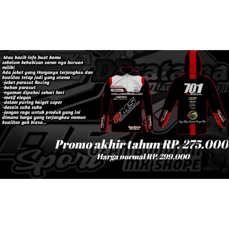 Jual jaket parasut taslan racing costume anti air | Shopee Indonesia