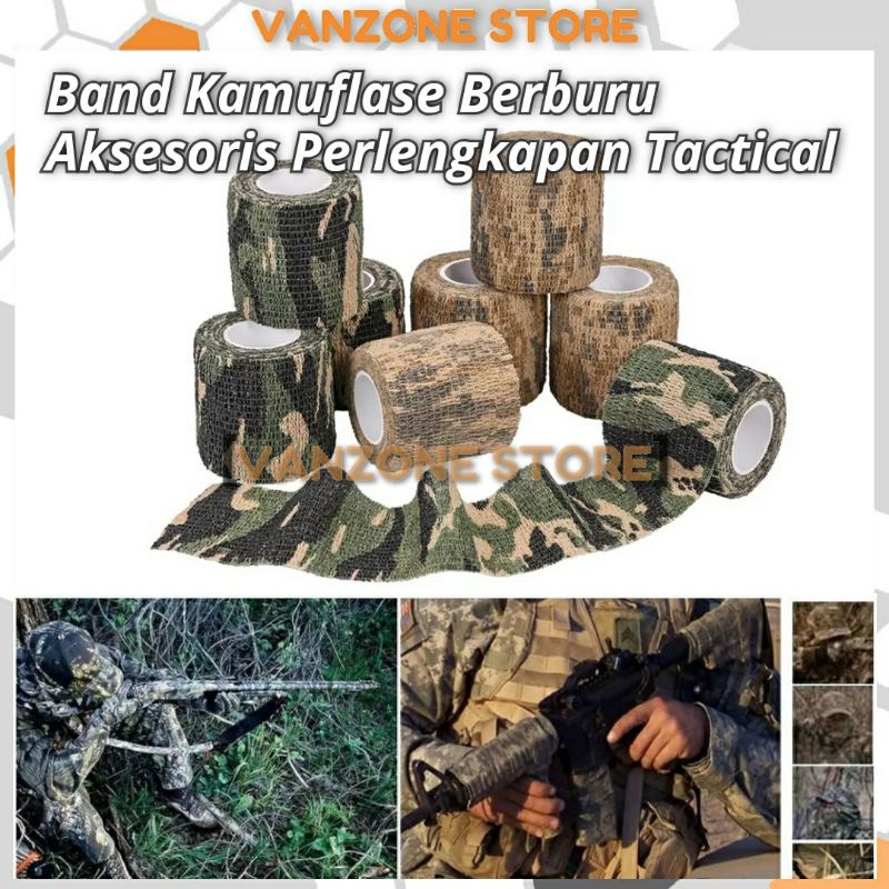 Jual Kamuflase Band Kain Perekat Motif Camouflage Retractable Tape ...