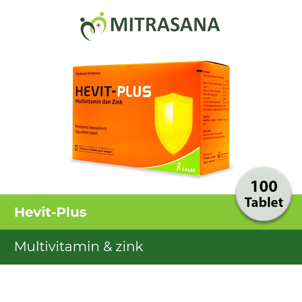 Jual Hevit Plus Multivitamin & Zinc - 1 Box isi 10 Strip @10 Tablet ...