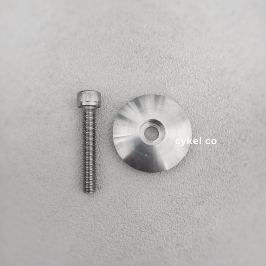 Jual stem top cap sepeda aluminum top cap with stainless bolt | Shopee ...