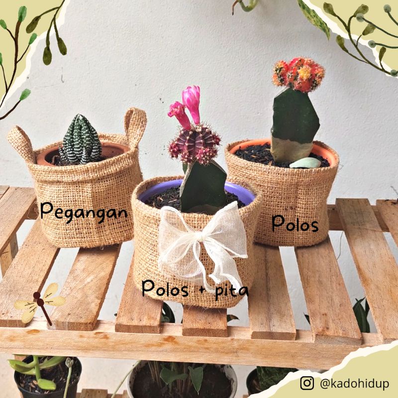 Jual Cover Pot Bahan Goni Polos Dekorasi Rumah Properti Foto | Shopee ...