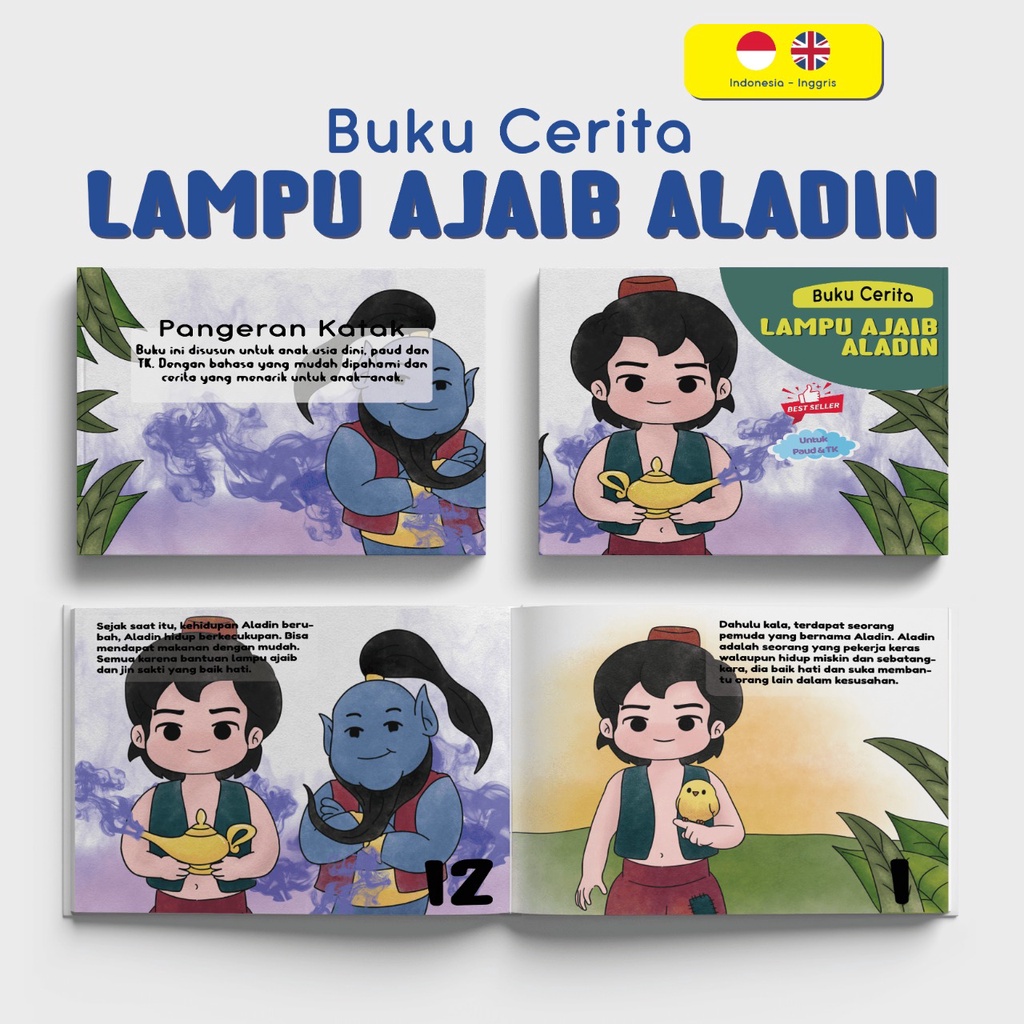 Jual BUKU CERITA ANAK BERGAMBAR FULLCOLOUR LAMPU AJAIB ALADIN PANGERAN ...