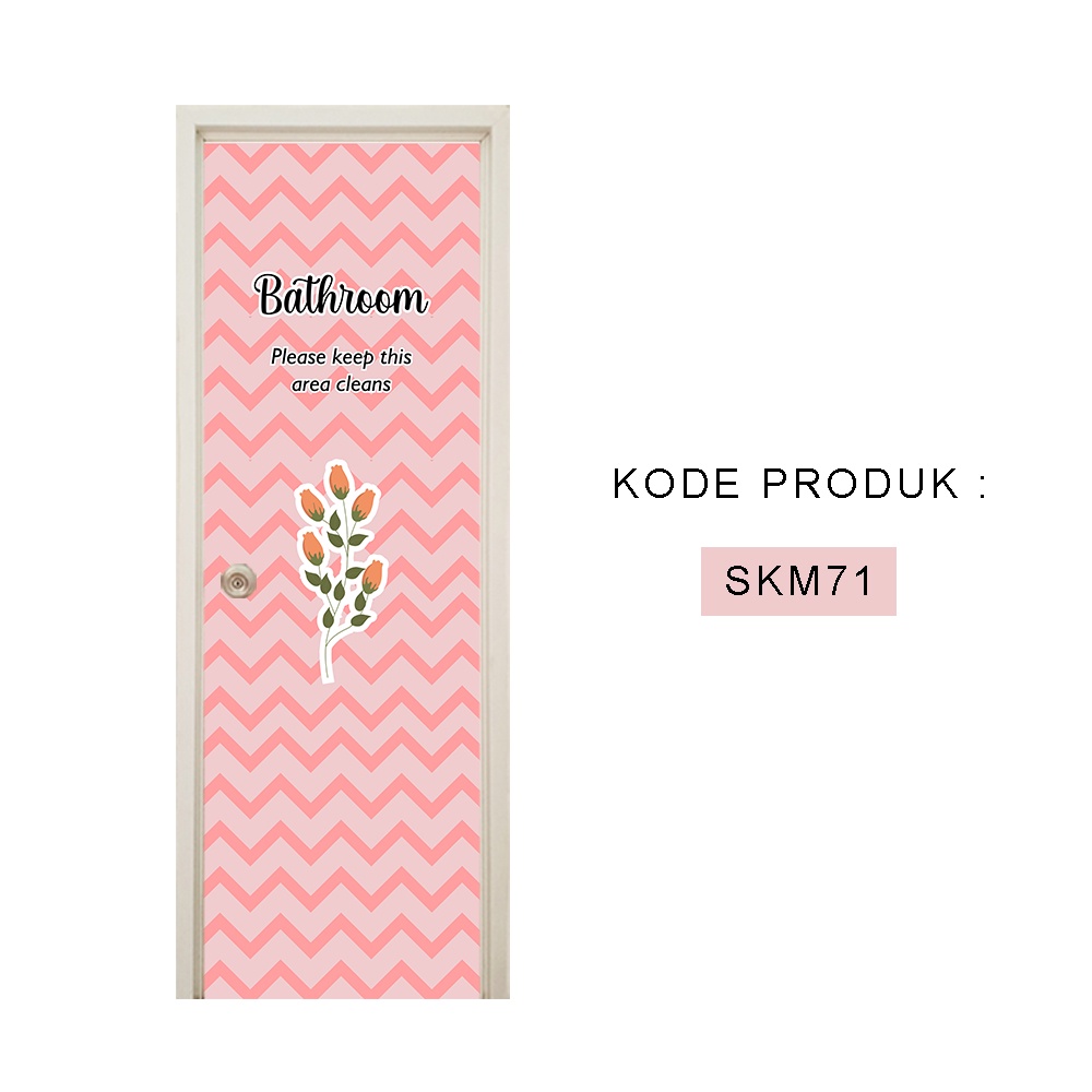 Jual STICKER kamar mandi wallpaper pintu kamar mandi aesthetic Pink ...