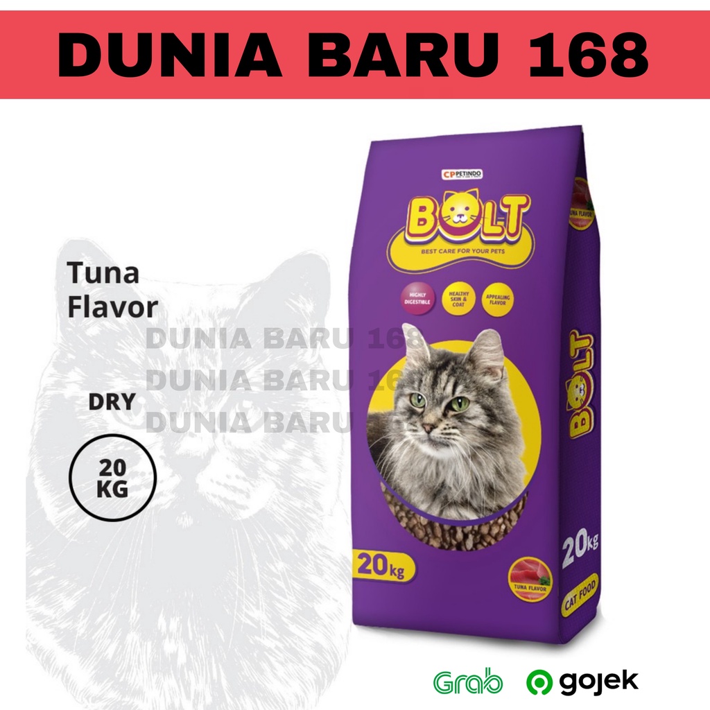 Jual Makanan Kucing Bolt 20 kg Cat Food 20kg Bolt Karungan Bentuk Ikan ...