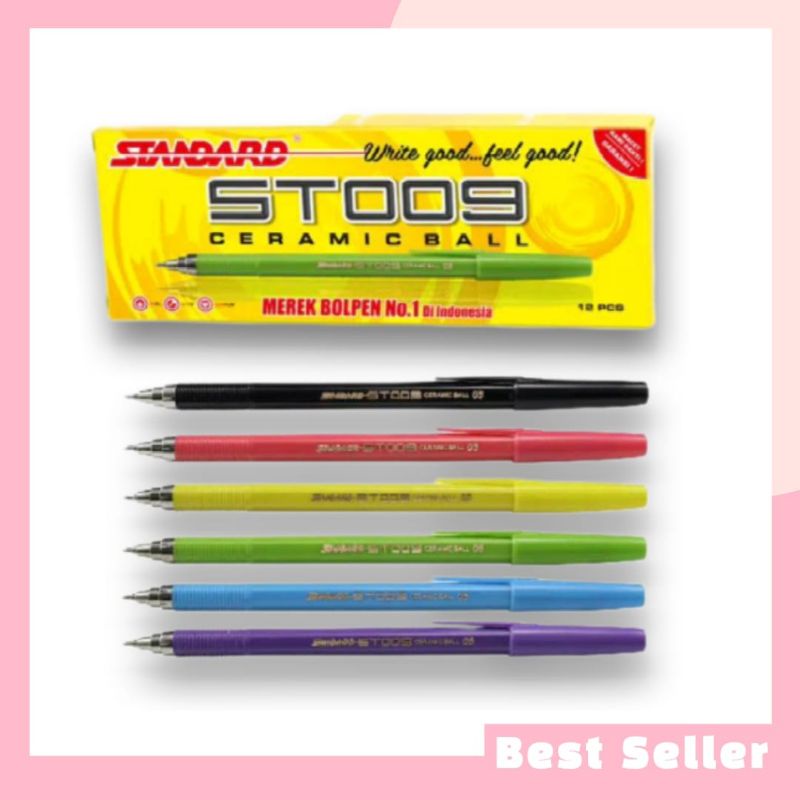 Jual Pulpen Standard ST009 Ceramic Ball 0.5mm Bolpen Pen 1 Pack isi 12 ...