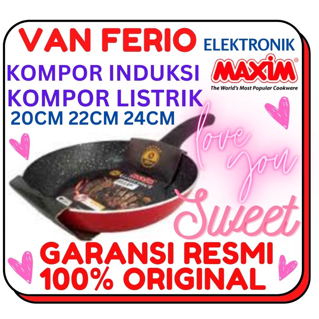 Jual Maxim IH Gourmet Wajan Frypan Kompor Induksi Kompor Listrik 20 22 24cm | Shopee Indonesia