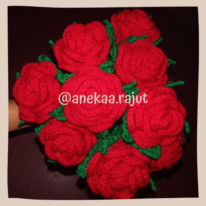 Jual Bunga Mawar Rajut / Rose Crochet | Shopee Indonesia