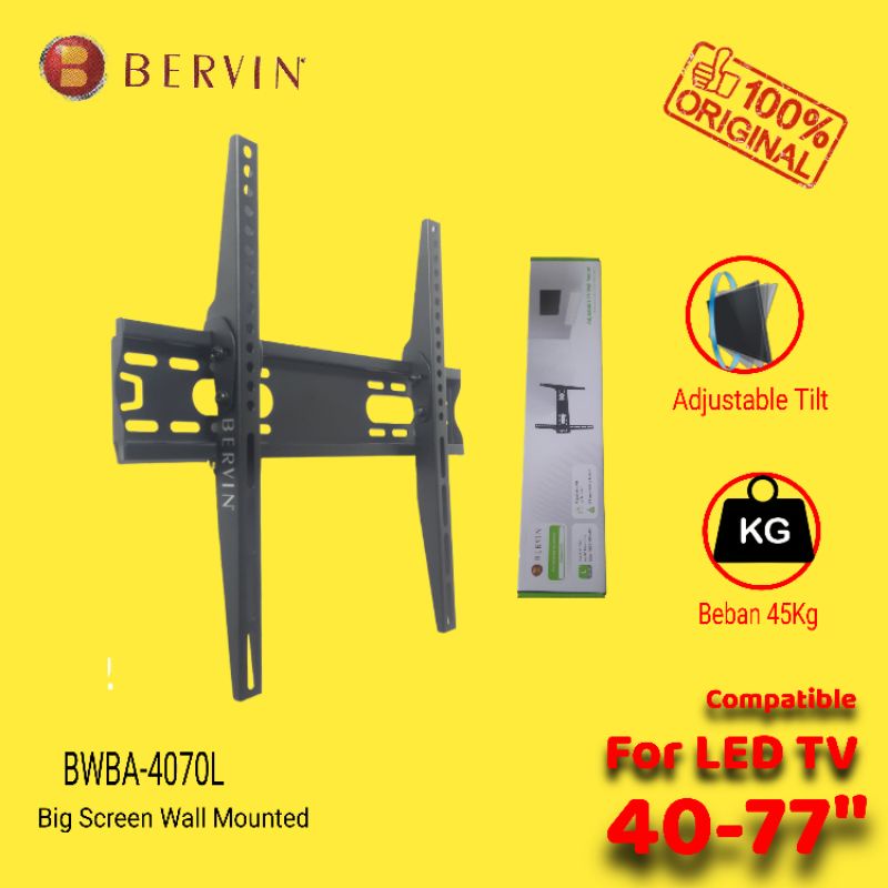 Jual BERVIN Bracket TV 40-77 Inch Universal Adjustable Tilt | Shopee ...