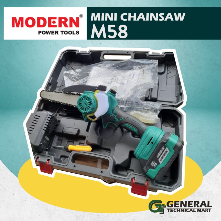Jual Mesin mini chainsaw cordless chain saw 20V MODERN M-58 M 58 chain ...