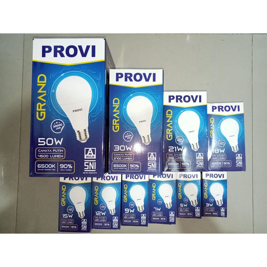 Jual LAMPU PROVI GRAND BULB A | 3-12 WATT | ORIGINAL | Shopee Indonesia