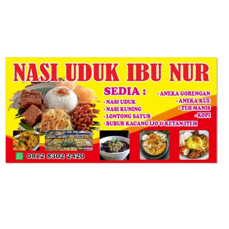 Jual Spanduk nasi uduk ukuran 1x1 meter FREE DESIGN PROSES CEPAT ...