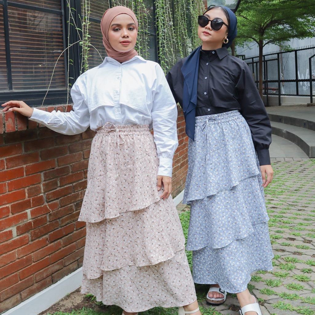 Jual SOWL - Tanya Skirt / Rok Bunga / Bawahan / Rok Wanita / Korean ...