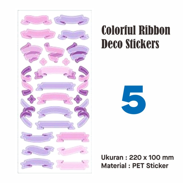 Jual Sticker Deco Colorful Ribbon Stiker Scrapbook Diary Jurnal DIY ...