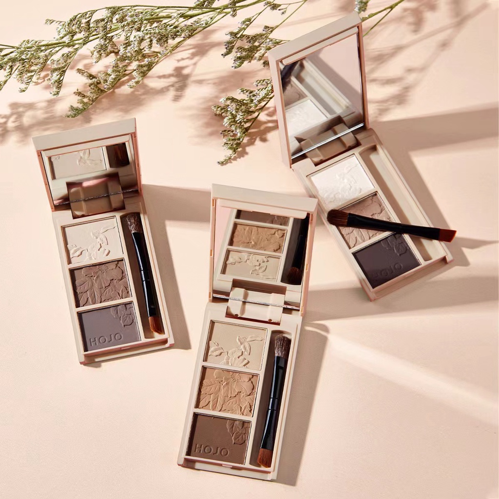 Jual HOJO 3 in 1 Color Eyebrow Powder Palette Eye Brow Definition Kit ...