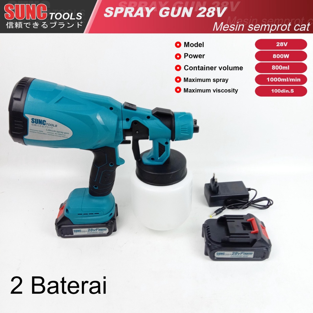 Jual Cordless Spray Gun Sunc Tools 26v Spray Painter Baterai Portable ...