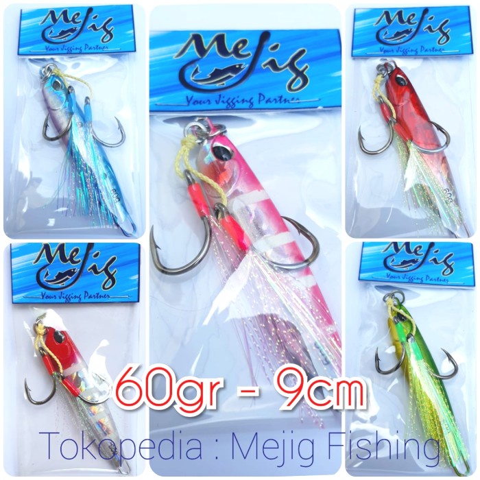 Jual METAL JIG 60 GR DRAG METAL CAST SLIM LENGKAP DENGAN DOUBLE ASSIST HOOK / METAL JIG 60 GR ...