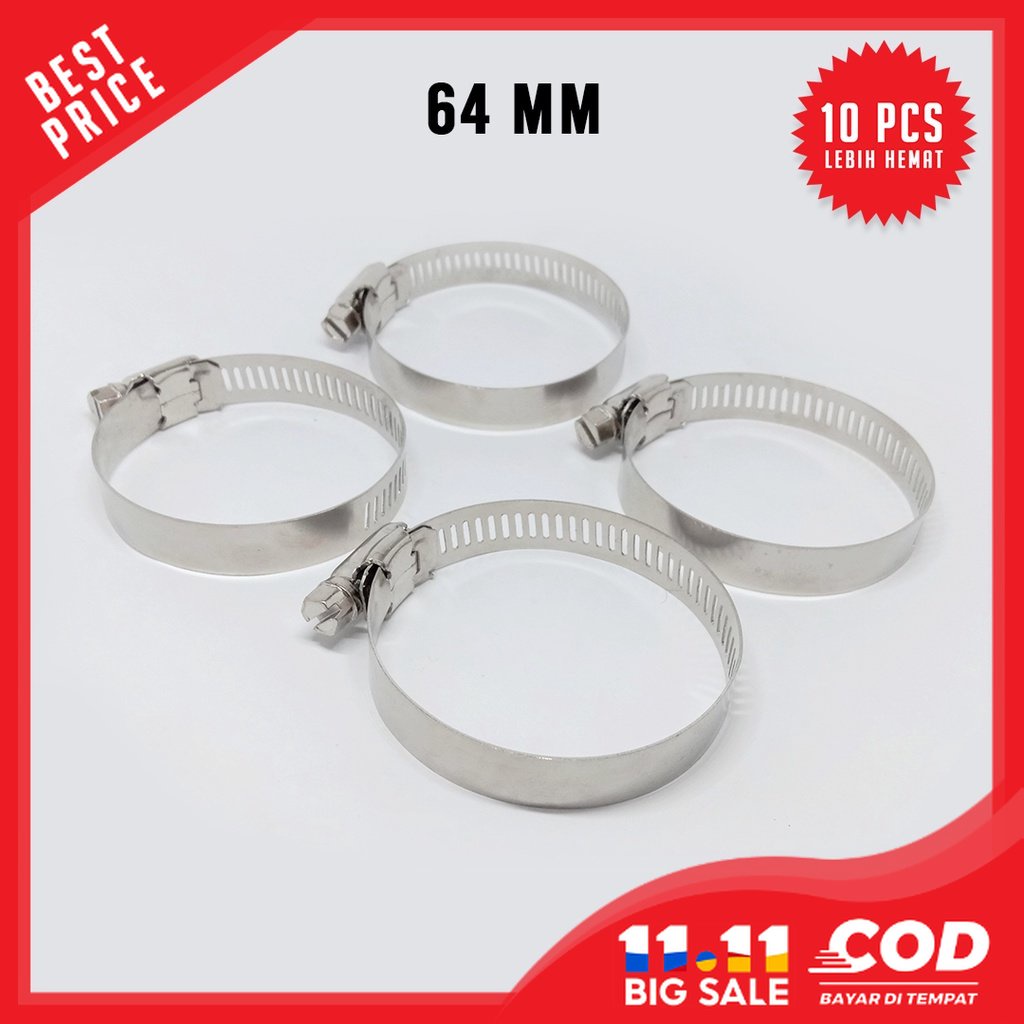 Jual Klem Selang Plat Hose Clamp ukuran 2,5" inchi (63 mm) Stainless ...
