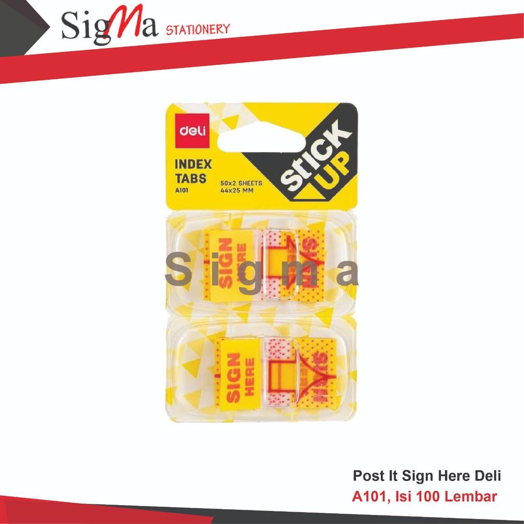 Jual Sign Here Deli A101 STICKY NOTE / POST IT (Pcs) | Shopee Indonesia