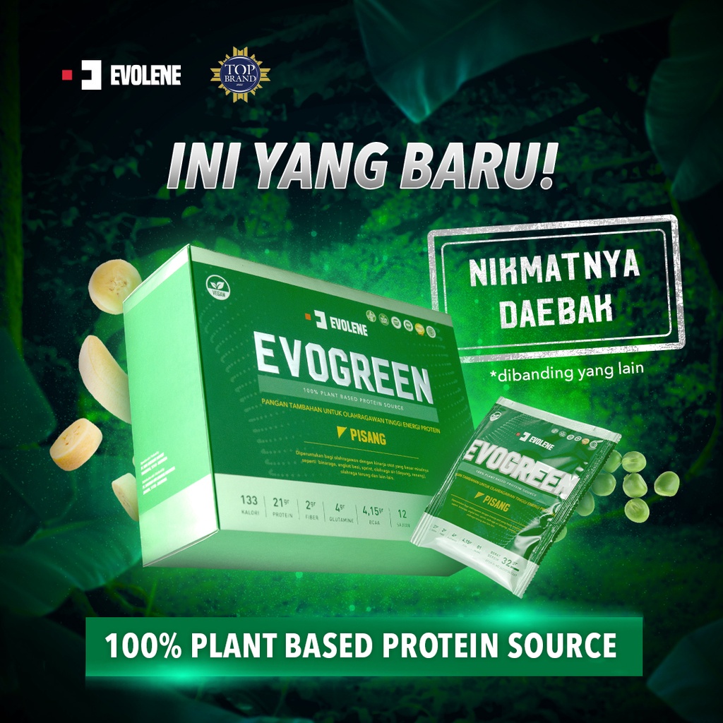 Jual EVOGREEN 1 Sachet 1 Serving Vegan Protein Plant Based Supplement ...