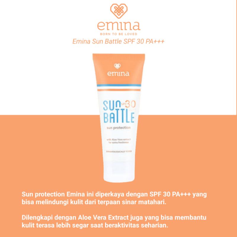 Jual Emina Sun Protection SPF 30 PA+++ Sun Block Wajah Original 60 mL ...