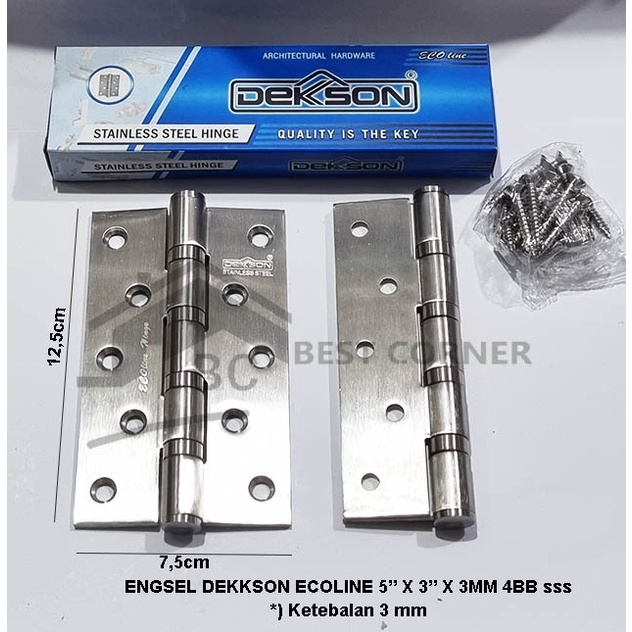 Jual ENGSEL DEKKSON / HINGES ECOLINE 5 INCH x 3 INCH x TEBAL 3 MM ...