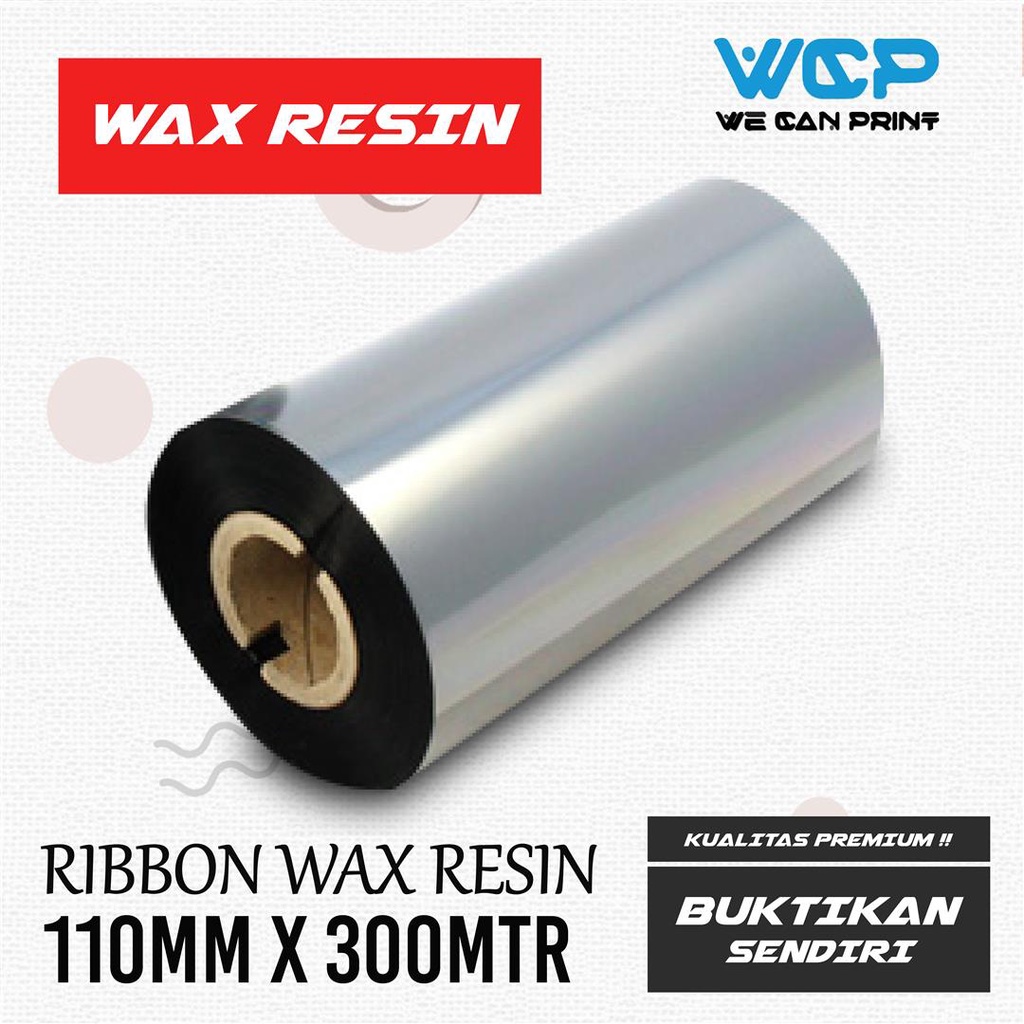 Jual Ribbon Barcode Wax Resin 110x300 m / 110 mm x 300 meter Face Out | Shopee Indonesia
