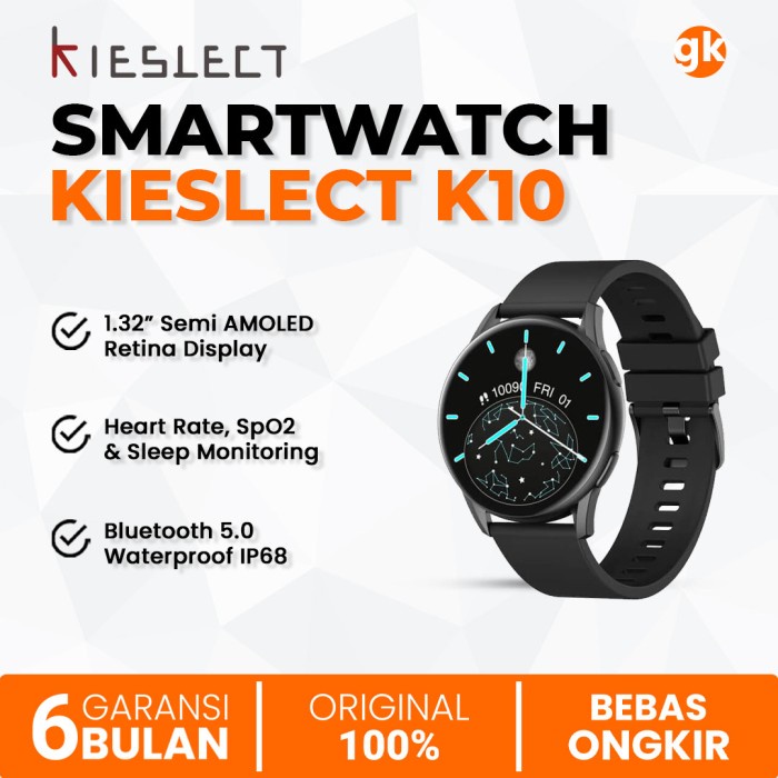 Jual KIESLECT K10 Smartwatch Semi AMOLED Display 1.32" Heart Rate SpO2 ...