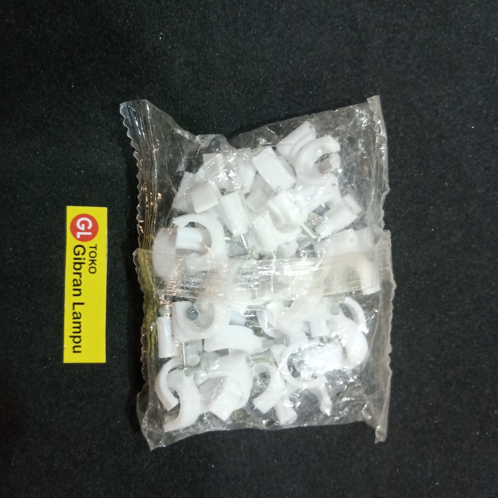 Jual Klem Pipa Kabel - Klem Pipa + Paku Beton Clamp Cable Clip - Kabel ...