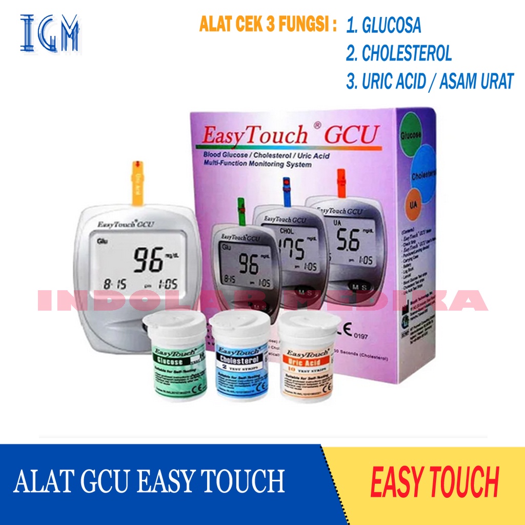 Jual ALAT GCU EASY TOUCH | ALAT TES GULA DARAH, KOLESTEROL, ASAM URAT ...