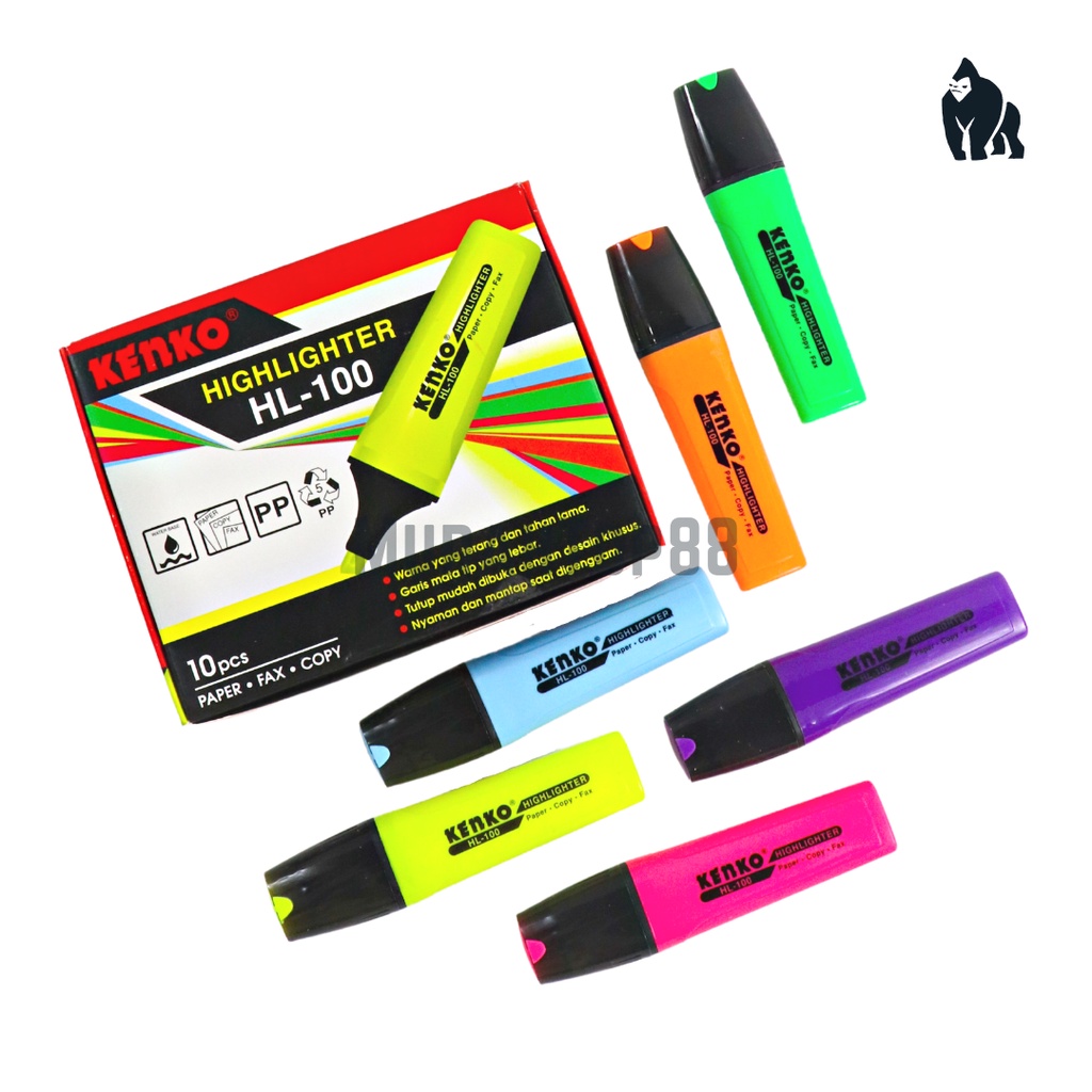 Jual Highlighter Kenko HL-100 / Spidol Warna Neon [PER PCS] | Shopee ...