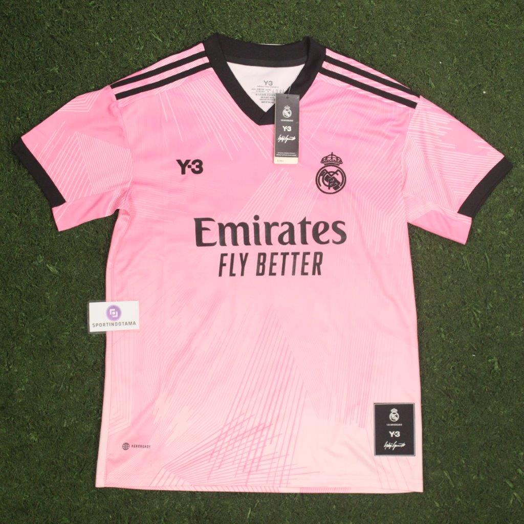 Jual Jersey Real Madrid Y3 Pink Terbaru 2022 / 2023 Baju Bola Madrid Y ...