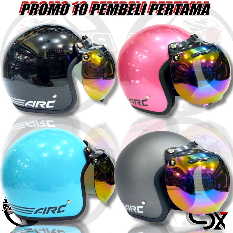 Jual HELM BOGO RETRO ARC ITALI DEWASA KACA CEMBUNG INJAK ORIGINAL ...
