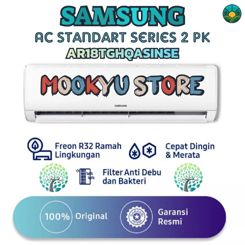 Jual AC SAMSUNG 2 PK Standard AR18TGHQASINSE | Freon R32 | 1520 Watt | 17000 BTU | Shopee Indonesia
