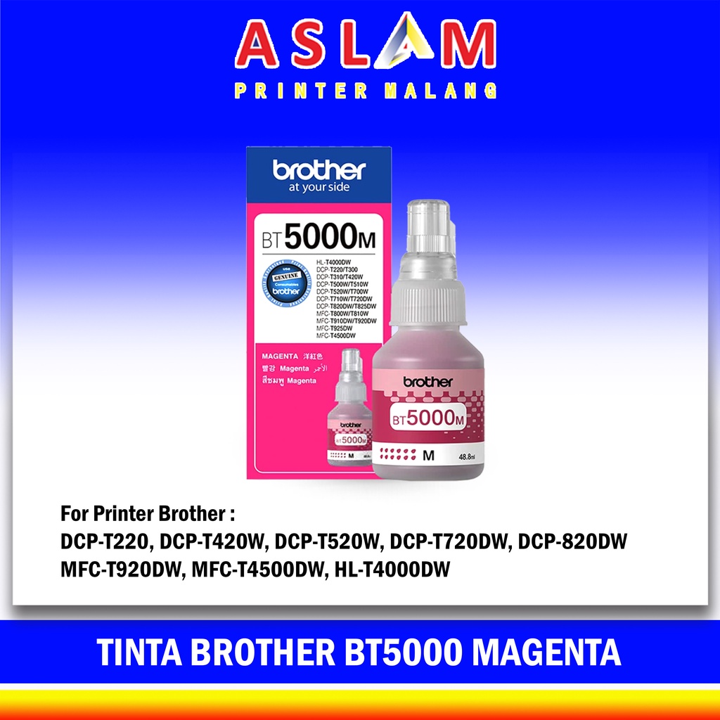 Jual Tinta Brother BT5000 M - Magenta (Merah) Pack || DCP-T300 T500 T700 T310 510 710 810 910 ...