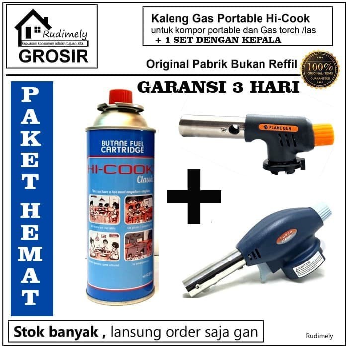 Jual Weld Grosir Kaleng Gas Portable Hi-Cook Set Dengan Gas Torch ...
