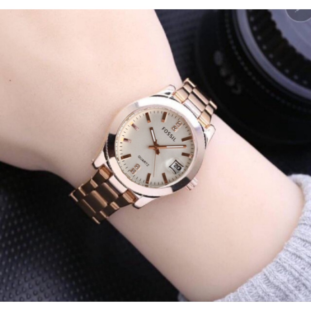 Jual Jam Tangan Fashion Wanita 3700KW Tali Rantai Tanggal Aktif Free ...