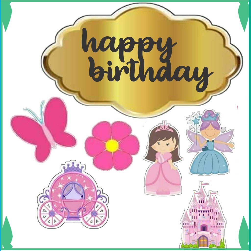 Jual TOPER CETAK TOPPER CAKE ULANG TAHUN / HIASAN KUE PRINCESS Toko ...