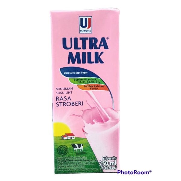 Jual ultra milk strawberry susu uht 250ml | Shopee Indonesia