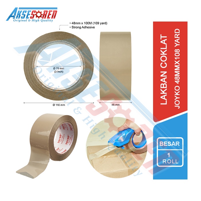 Jual Aksesoren Lakban Cokelat Joyko [1 Roll] / OPP-2A-100 48mm x 109 ...