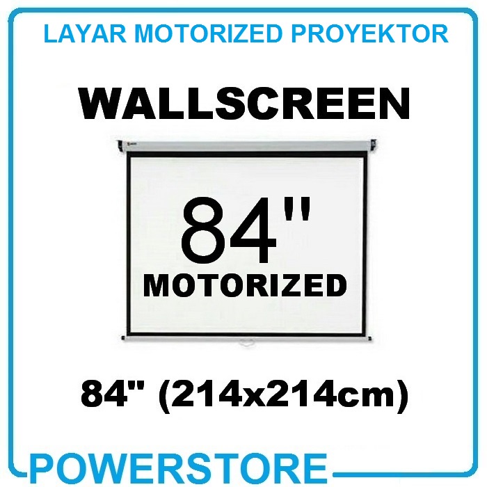 Jual Layar Motorized Projector 84 Inch Wallscreen Dinding Proyektor ...